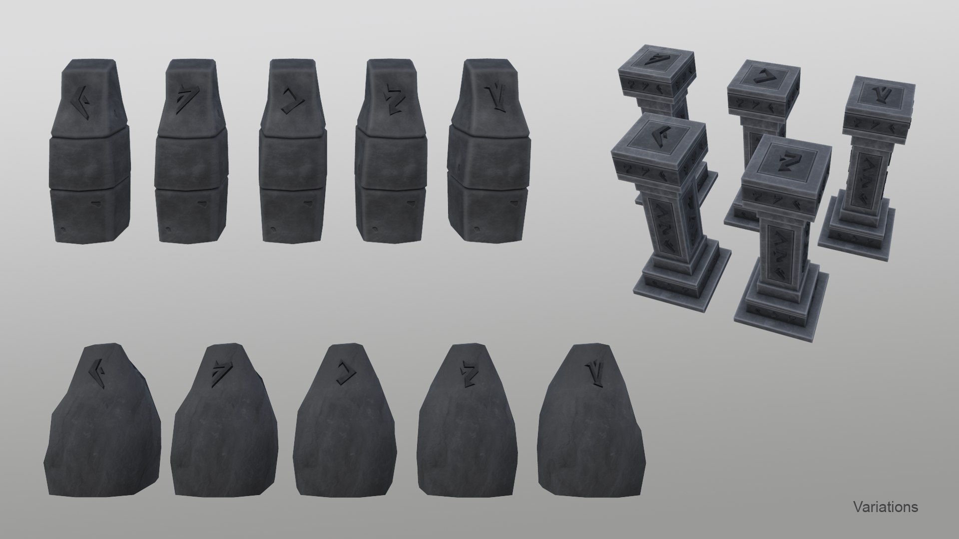 3d Model Runes Props