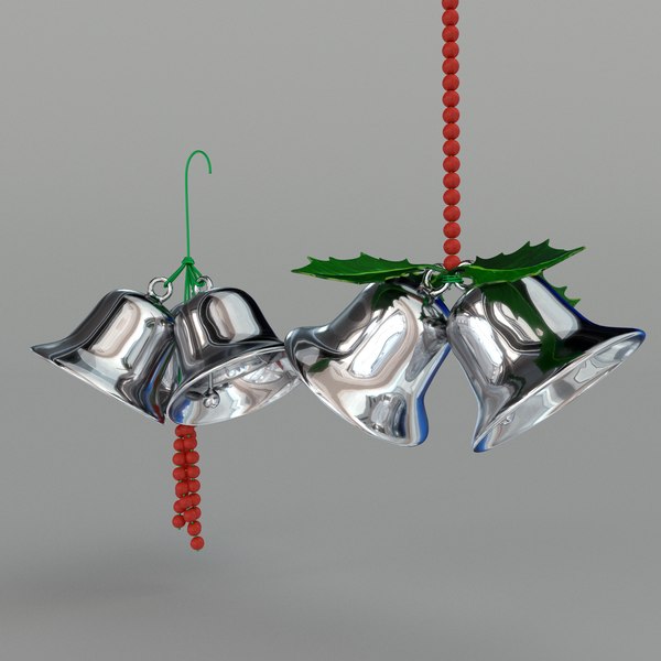 3d model 2 christmas bells