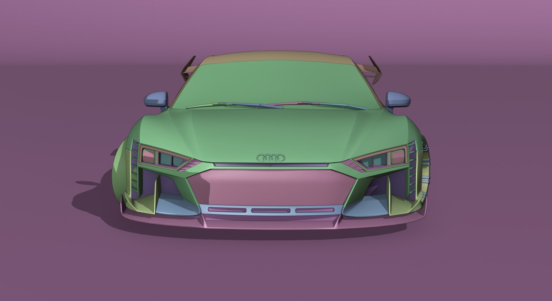 Cartoon Audi R8 In 2D Style 3D Model 3D Model - TurboSquid 2194060