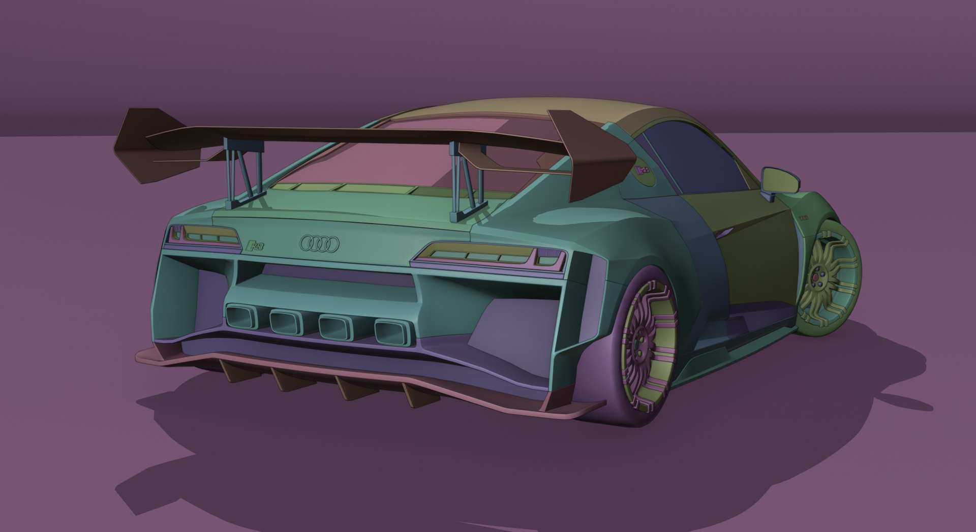 Cartoon Audi R8 In 2D Style 3D Model 3D Model - TurboSquid 2194060