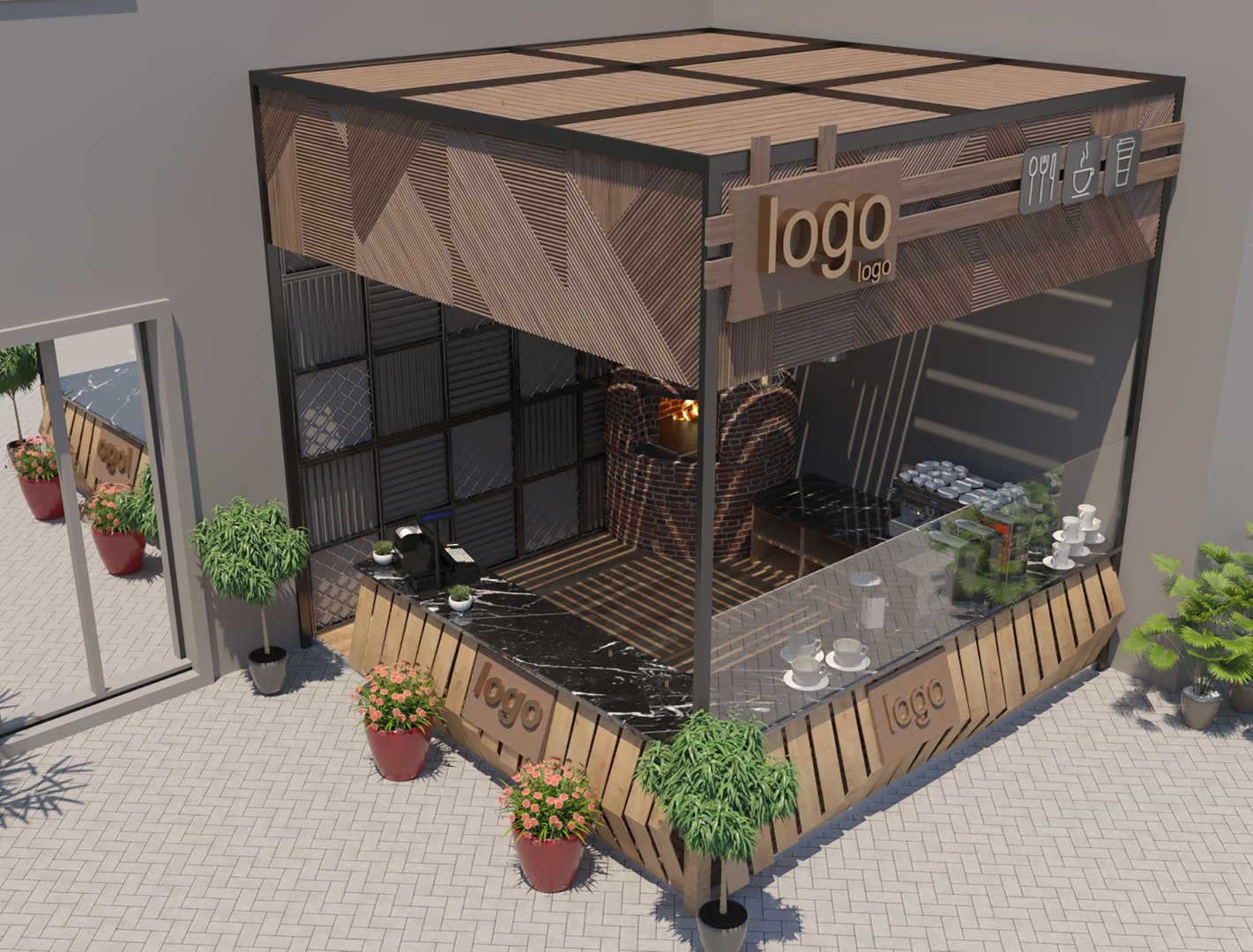 Coffee Shop Booth 3D Model - TurboSquid 2052506