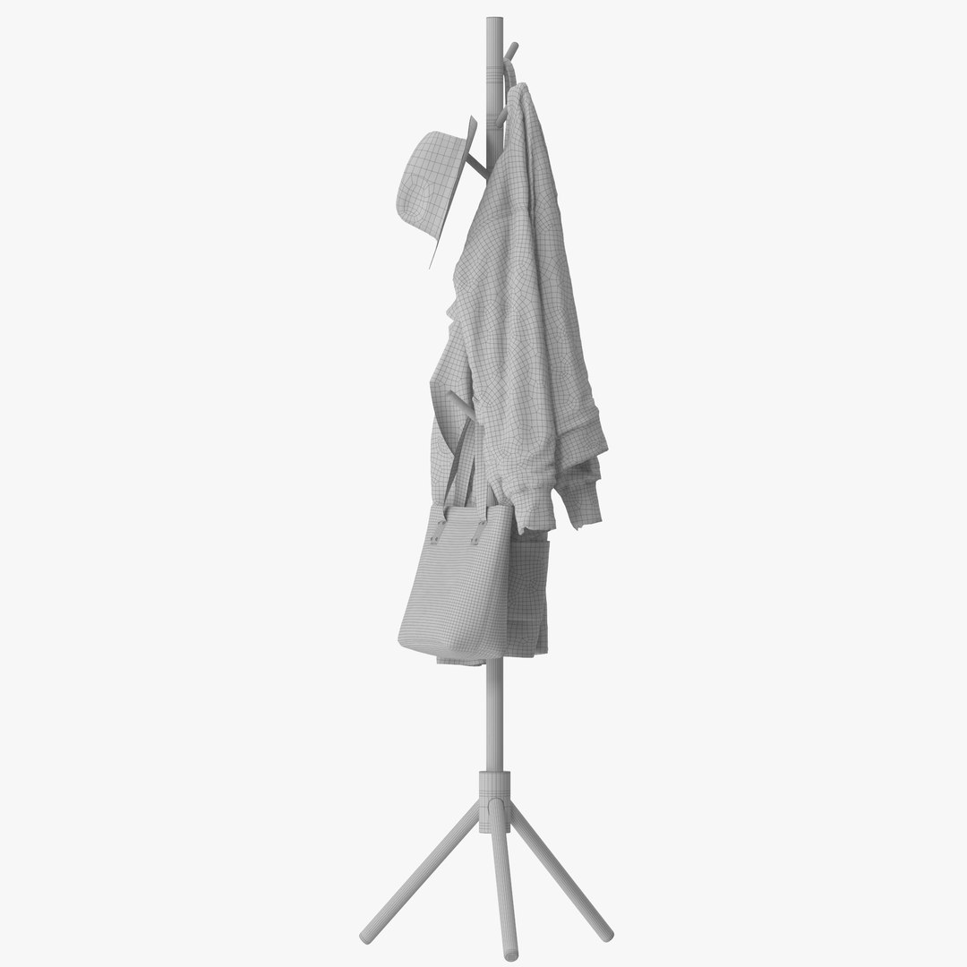 Lendra deluxe wooden coat rack 3D model - TurboSquid 1414032