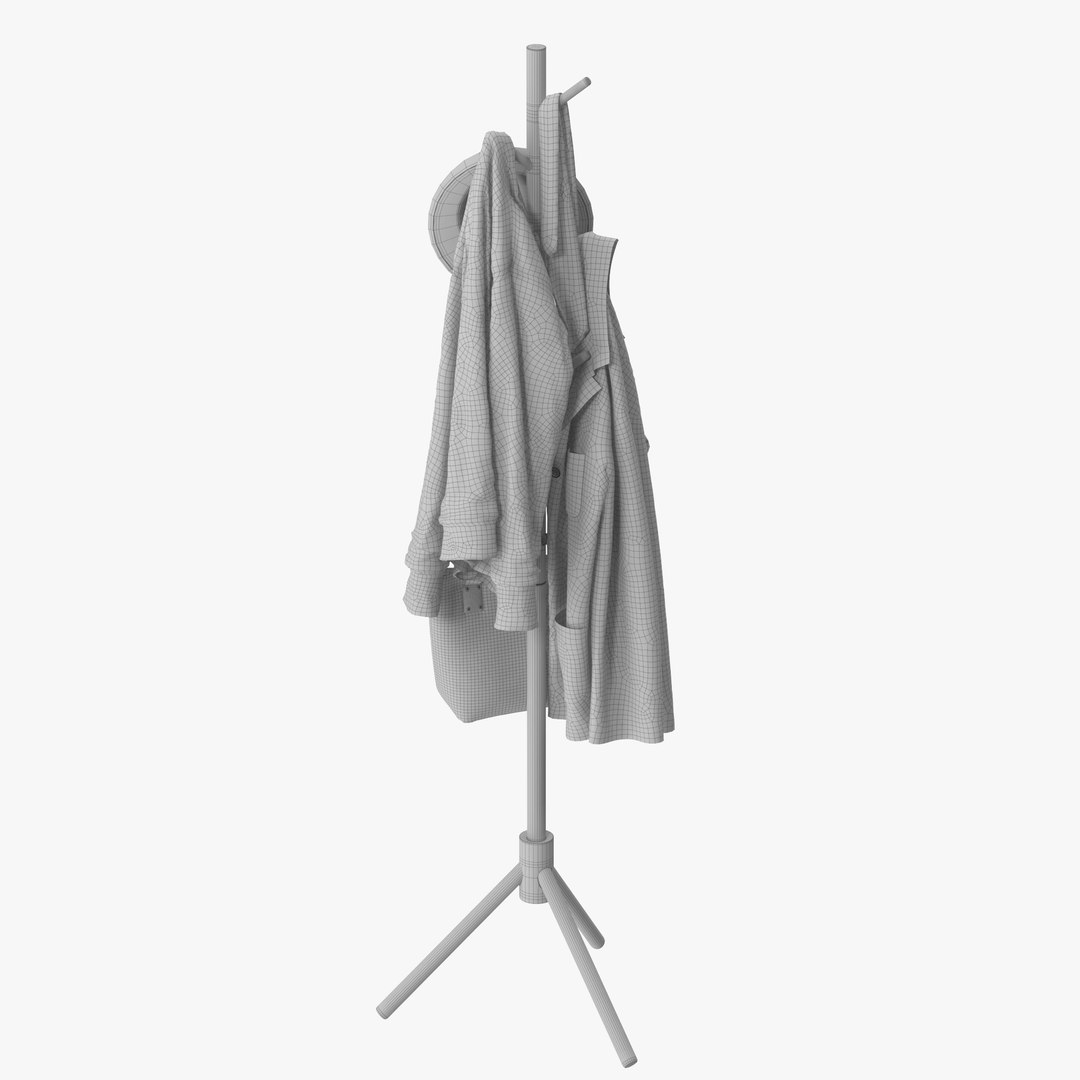 Lendra deluxe wooden coat rack 3D model - TurboSquid 1414032