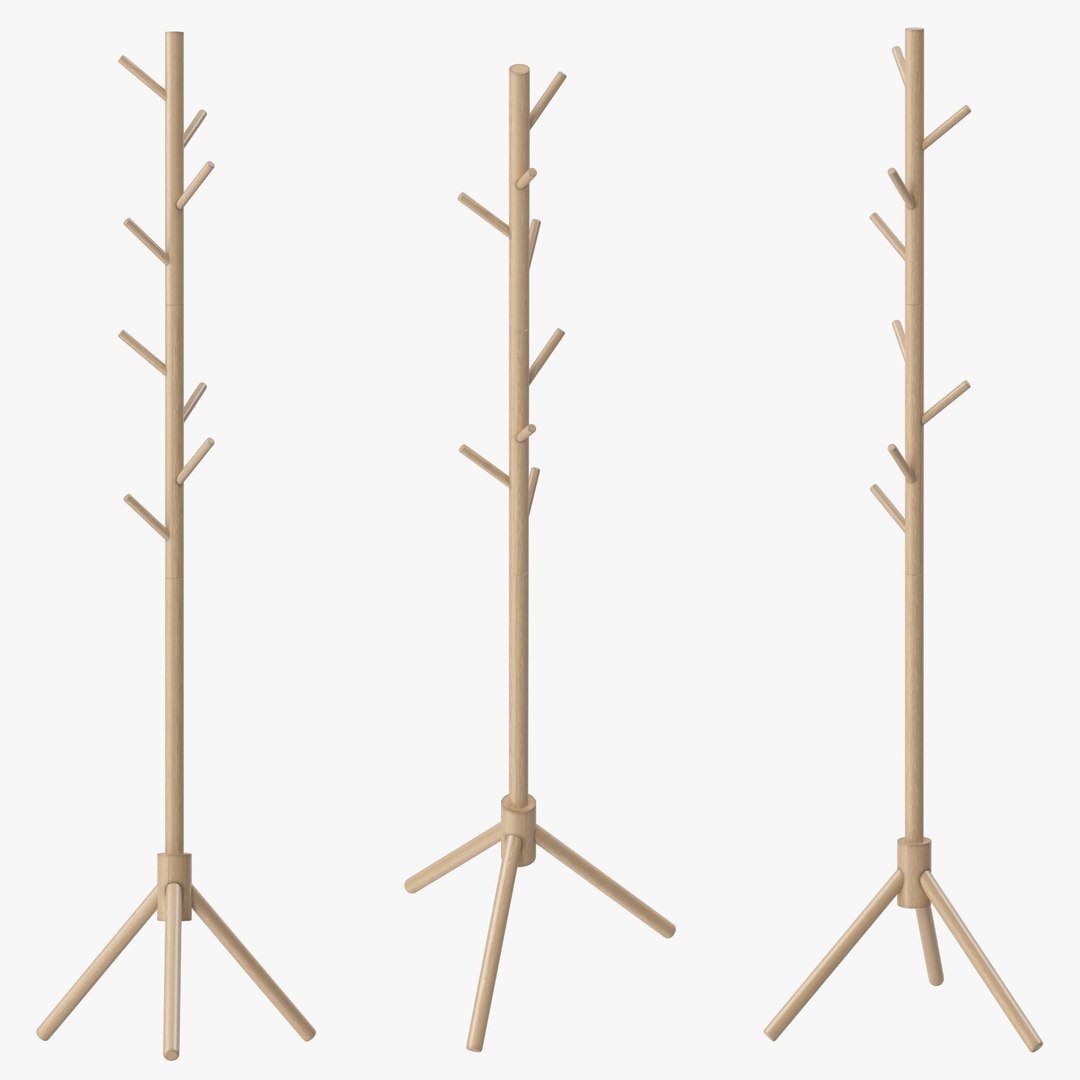 Lendra deluxe wooden coat rack 3D model - TurboSquid 1414032