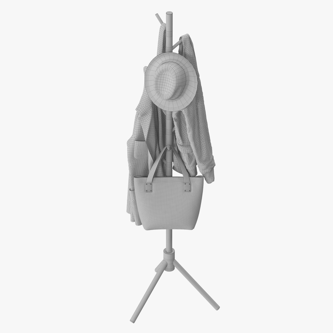 Lendra deluxe wooden coat rack 3D model - TurboSquid 1414032