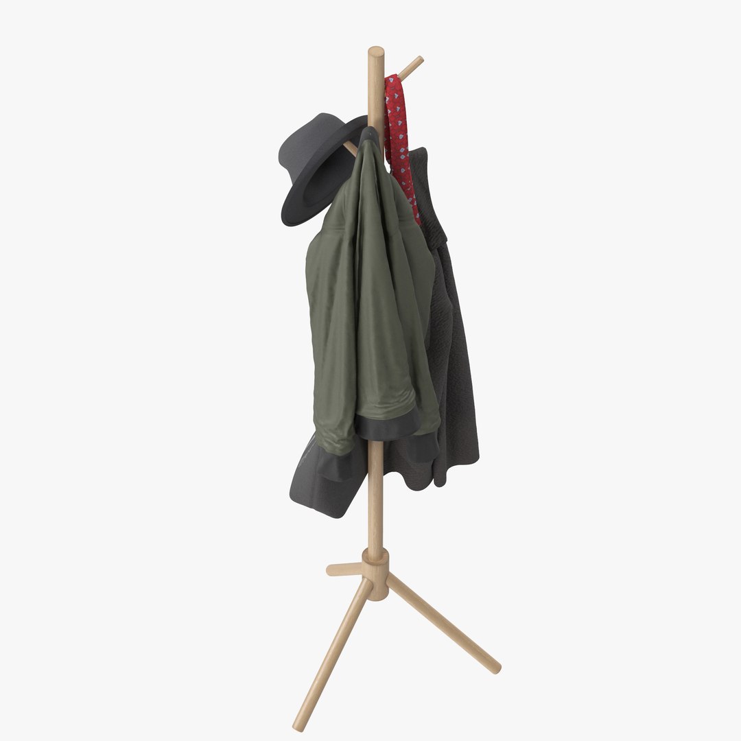 Lendra deluxe wooden coat rack 3D model - TurboSquid 1414032