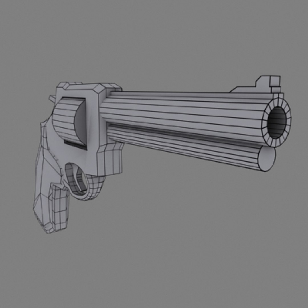 3d model 44 magnum revolvers