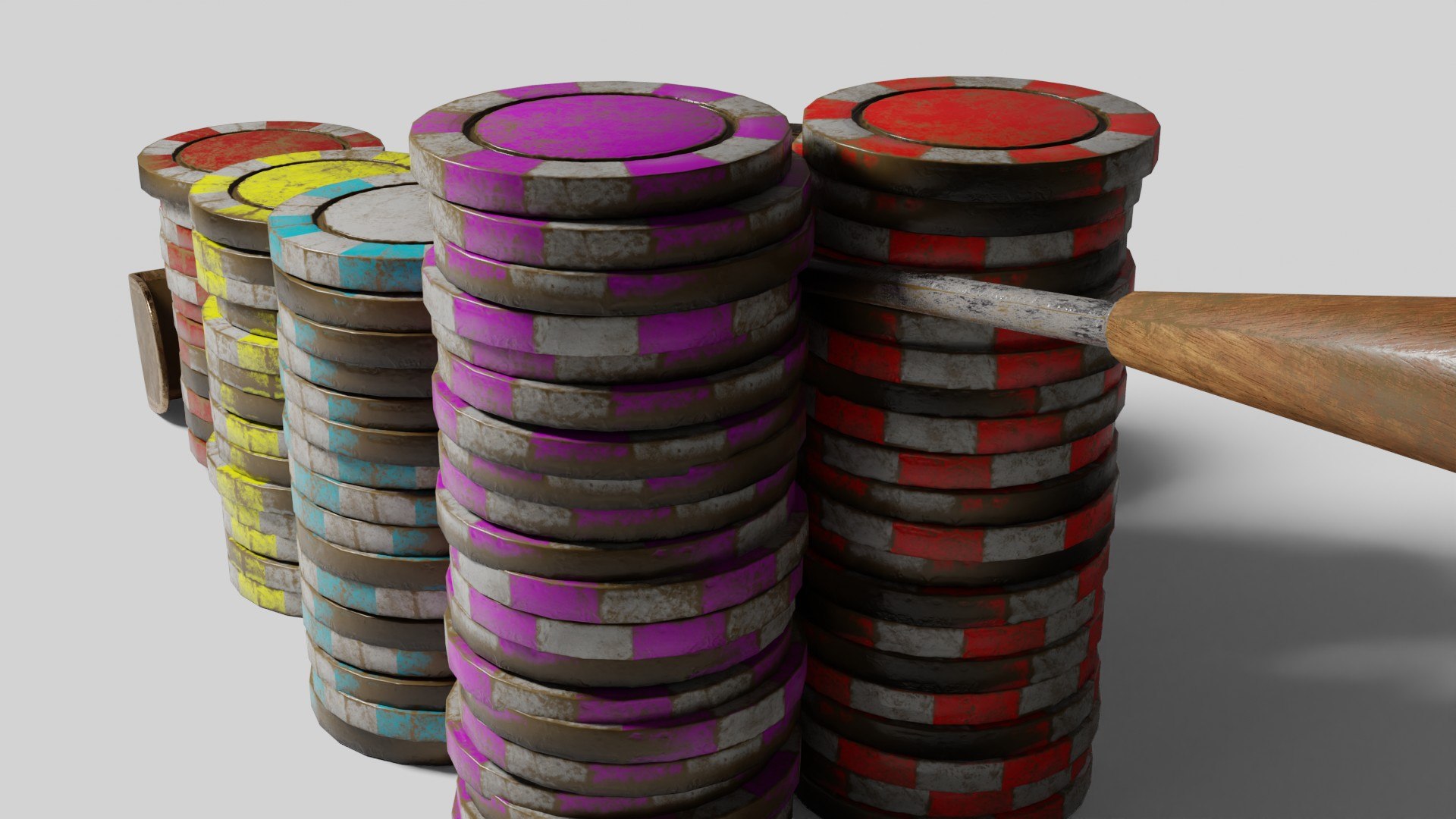 Roulette Rake With 4k Pbr Textures Clean And Dusty Version 3D Model ...