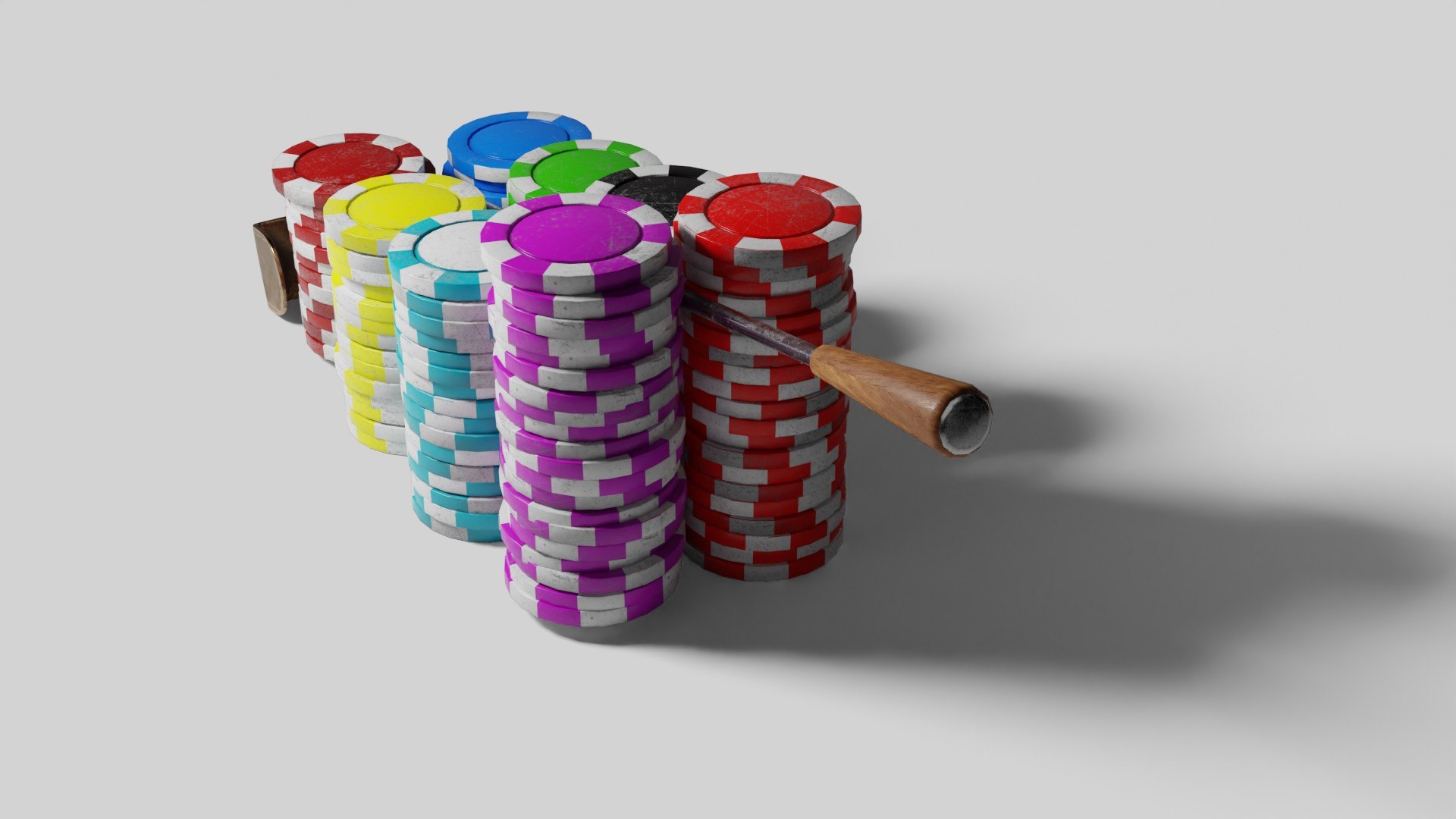 Roulette Rake With 4k Pbr Textures Clean And Dusty Version 3D Model ...