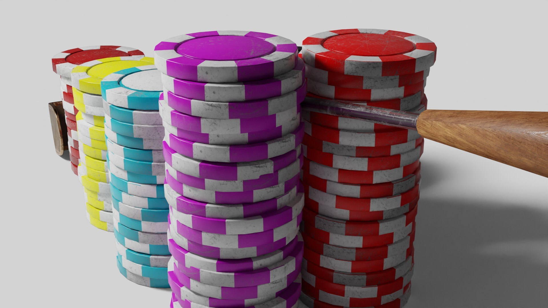 Roulette Rake With 4k Pbr Textures Clean And Dusty Version 3D Model ...