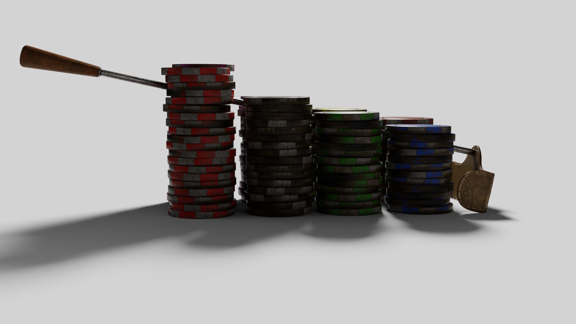 Roulette Rake With 4k Pbr Textures Clean And Dusty Version 3D Model ...