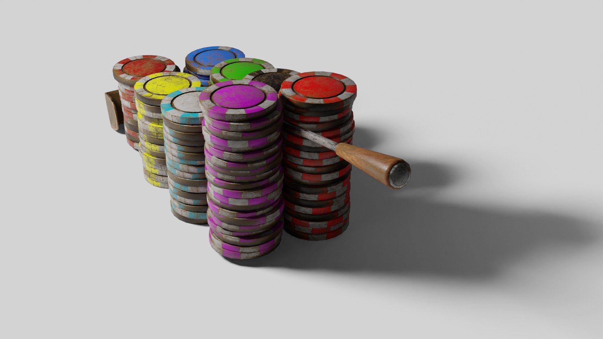 Roulette Rake With 4k Pbr Textures Clean And Dusty Version 3D Model ...
