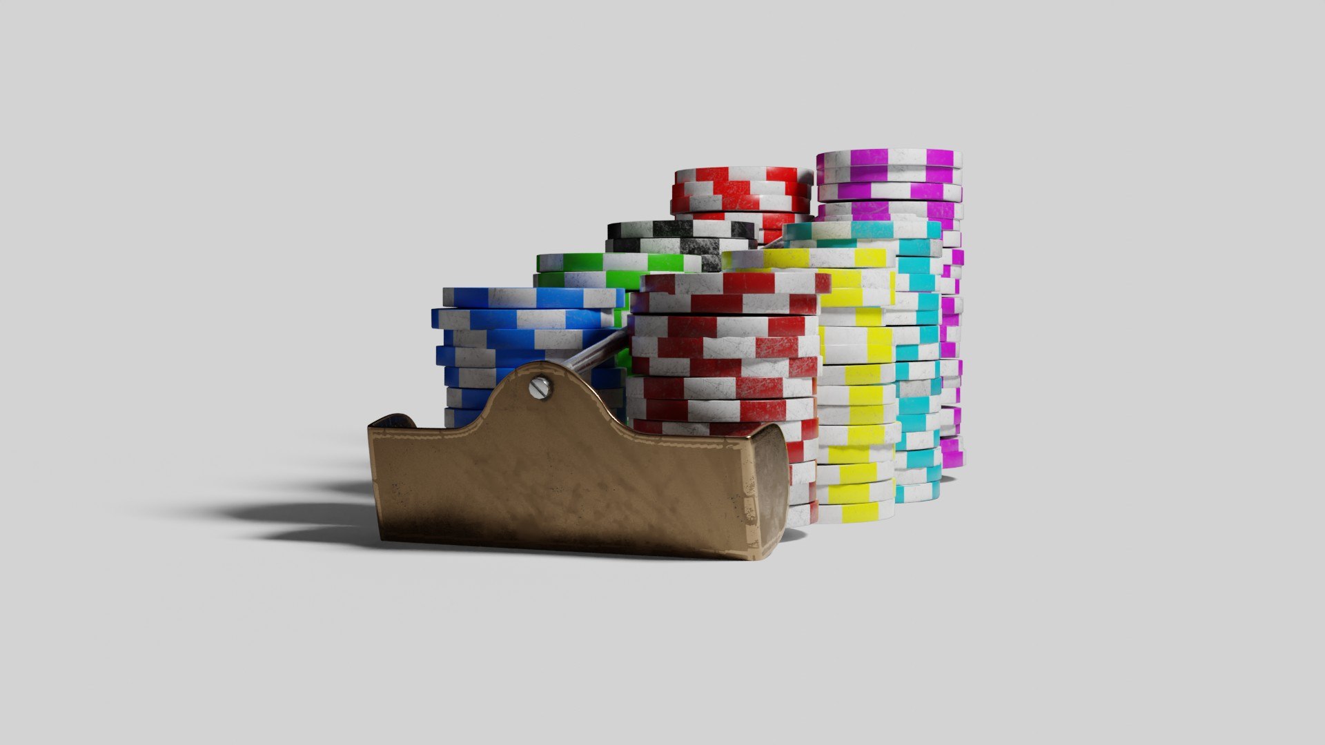 Roulette Rake With 4k Pbr Textures Clean And Dusty Version 3D Model ...