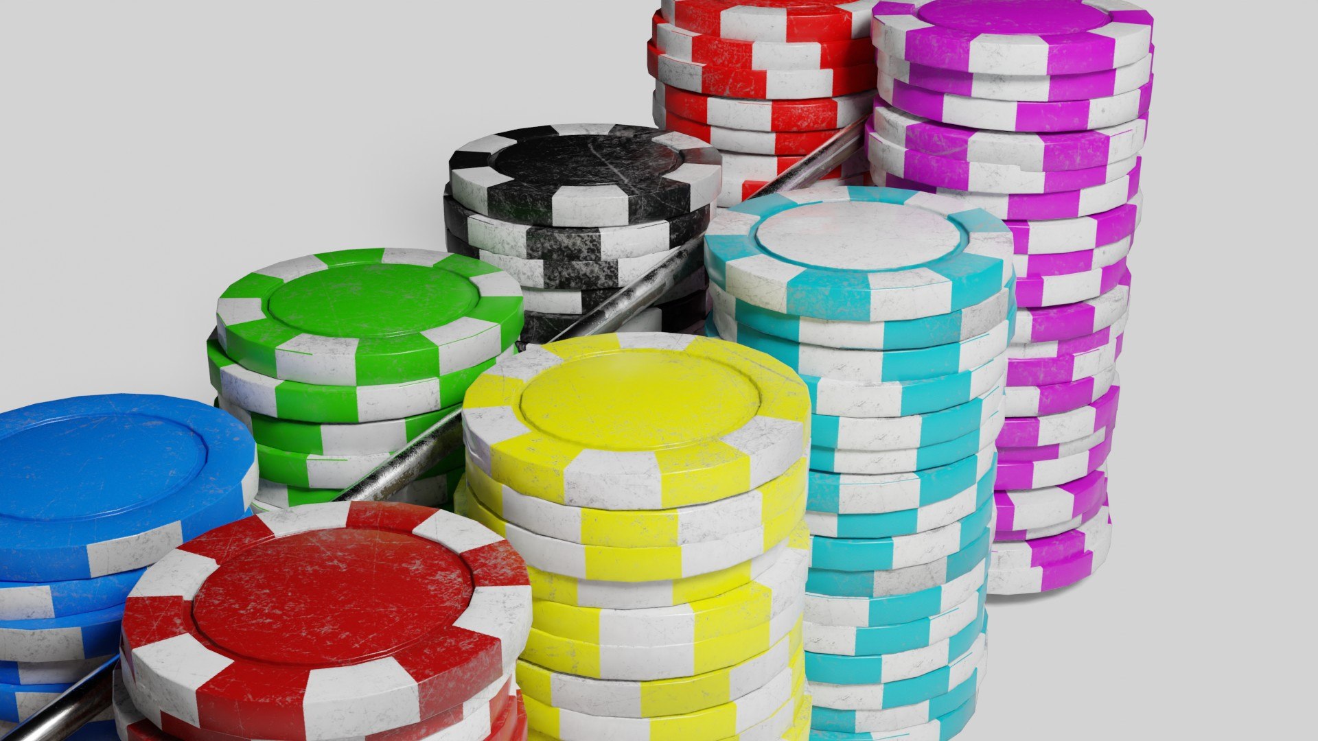 Roulette Rake With 4k Pbr Textures Clean And Dusty Version 3D Model ...