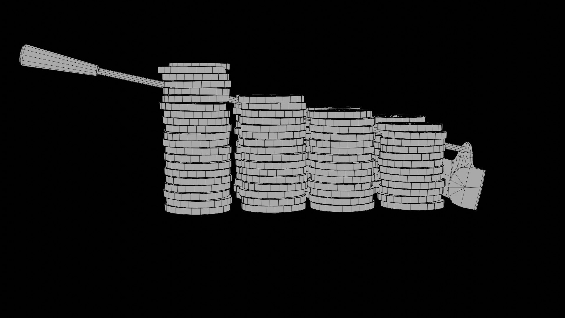 Roulette Rake With 4k Pbr Textures Clean And Dusty Version 3D Model ...