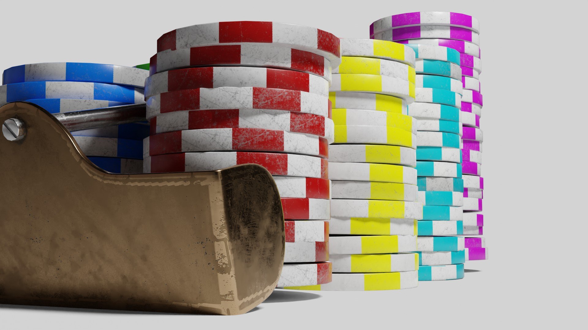 Roulette Rake With 4k Pbr Textures Clean And Dusty Version 3D Model ...