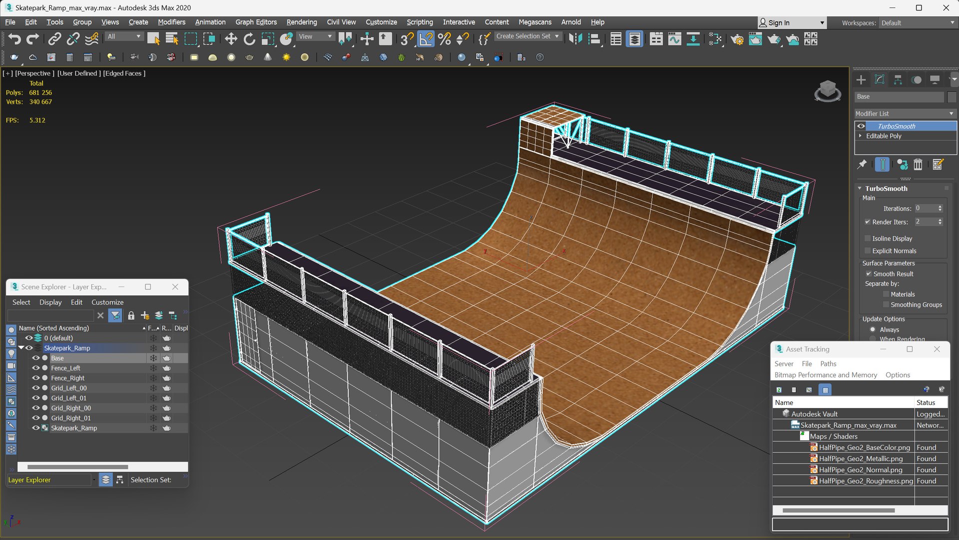 3D Model Skatepark Ramp - TurboSquid 2307269
