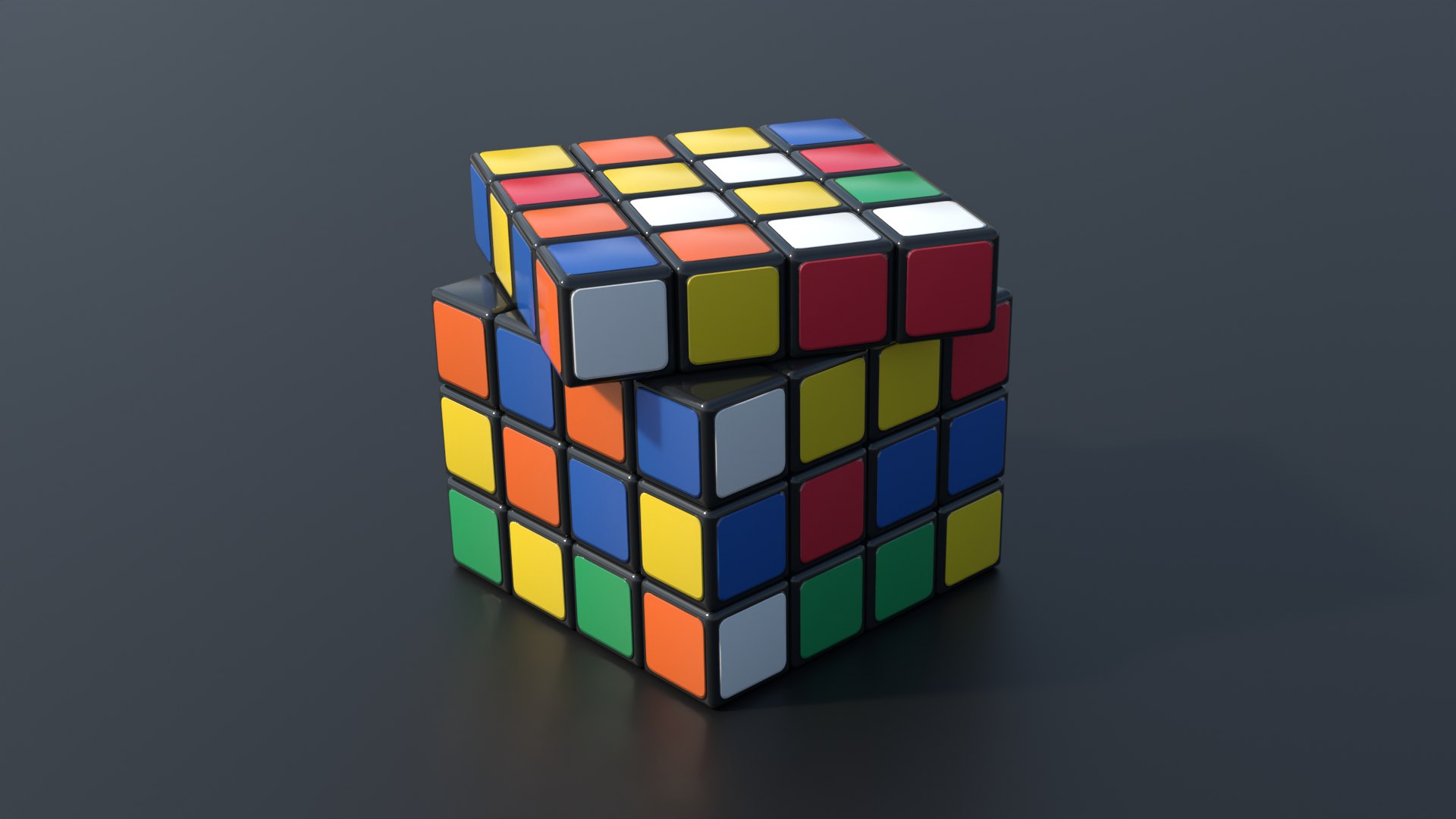 Animated Rubiks Cube 4x4 3D - TurboSquid 2053794