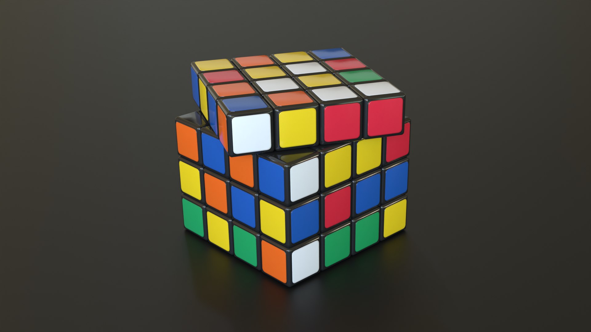 Animated Rubiks Cube 4x4 3D - TurboSquid 2053794