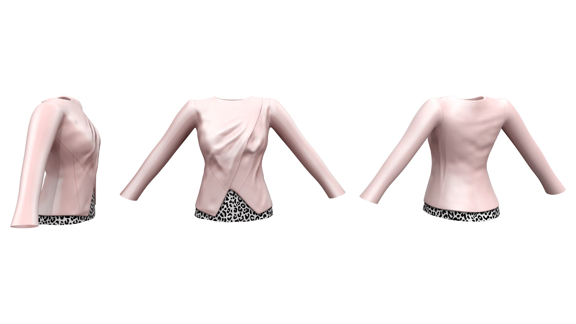 Wrap Leather Jacket With Shirt Under Model - TurboSquid 1845913