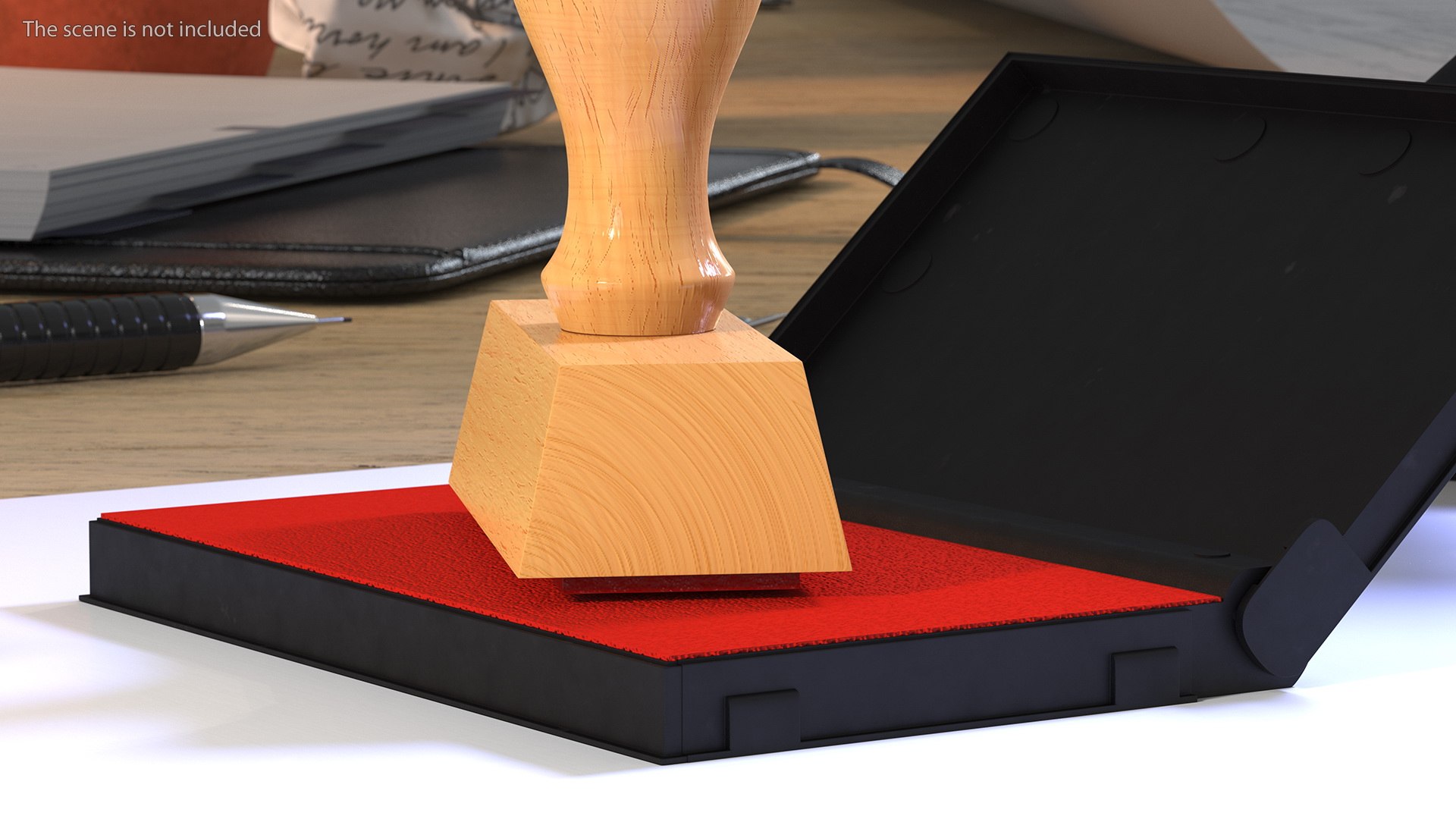 3D Wood Stamp With Inkpad Original Set - TurboSquid 1815049