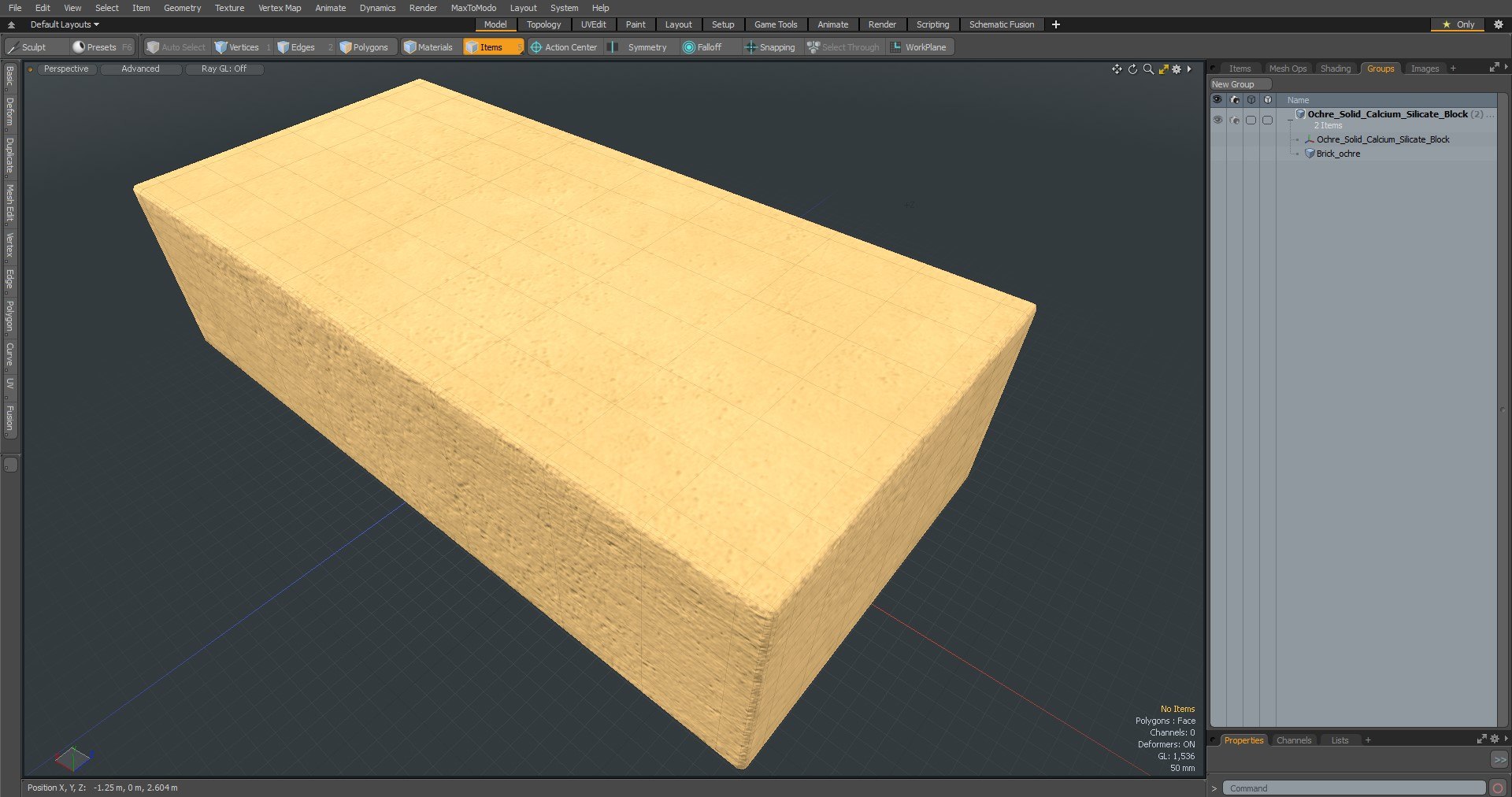 3D Ochre Solid Calcium Silicate Block Model - TurboSquid 2146508