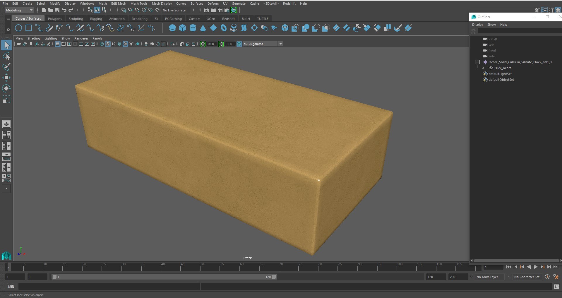 3D Ochre Solid Calcium Silicate Block Model - TurboSquid 2146508