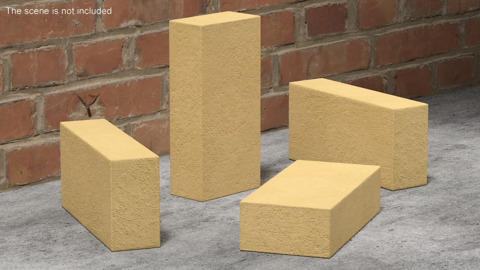 3D Ochre Solid Calcium Silicate Block Model - TurboSquid 2146508