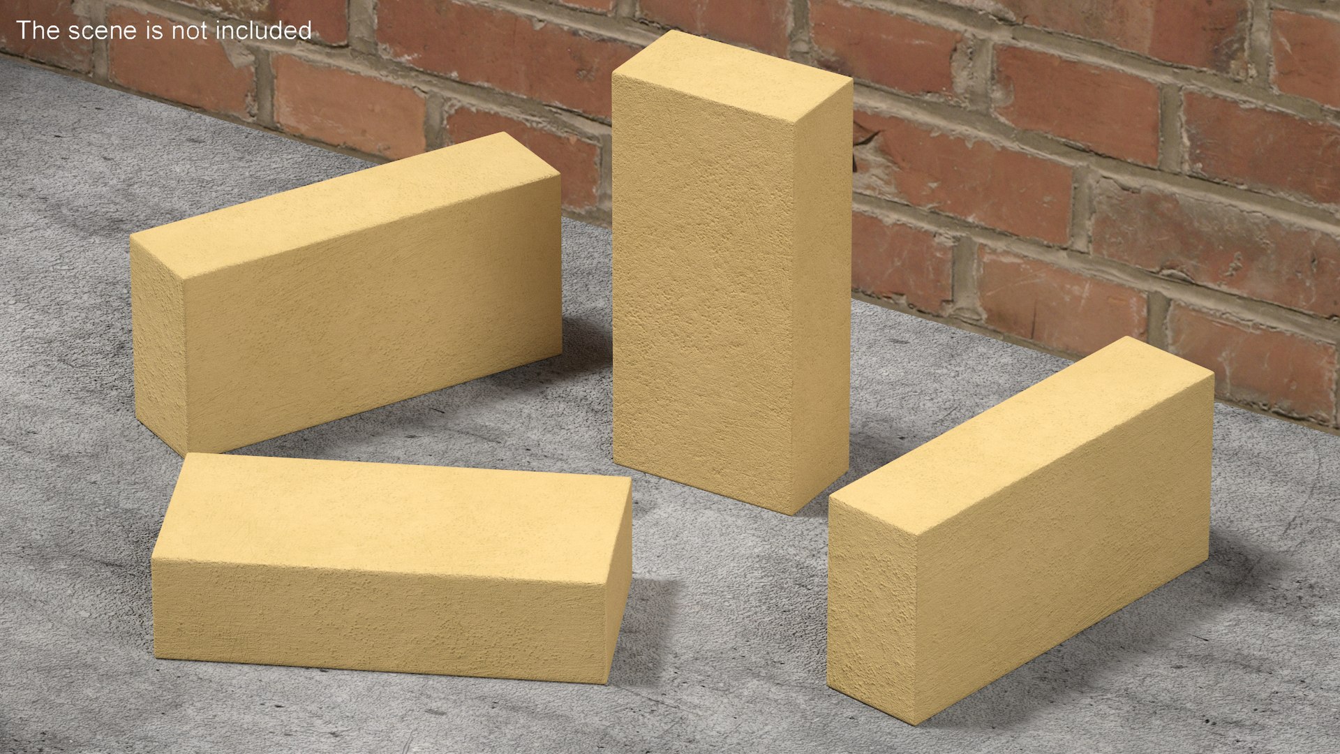 3D Ochre Solid Calcium Silicate Block Model - TurboSquid 2146508