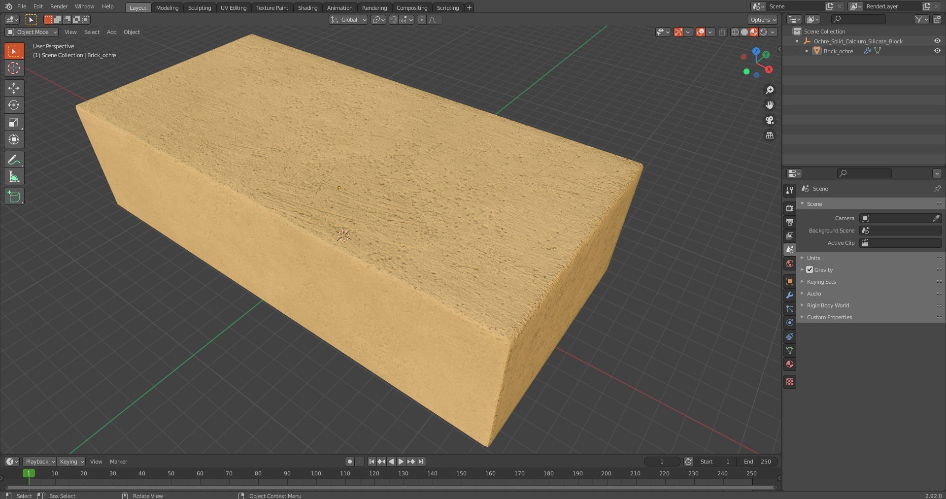 3D Ochre Solid Calcium Silicate Block Model - TurboSquid 2146508
