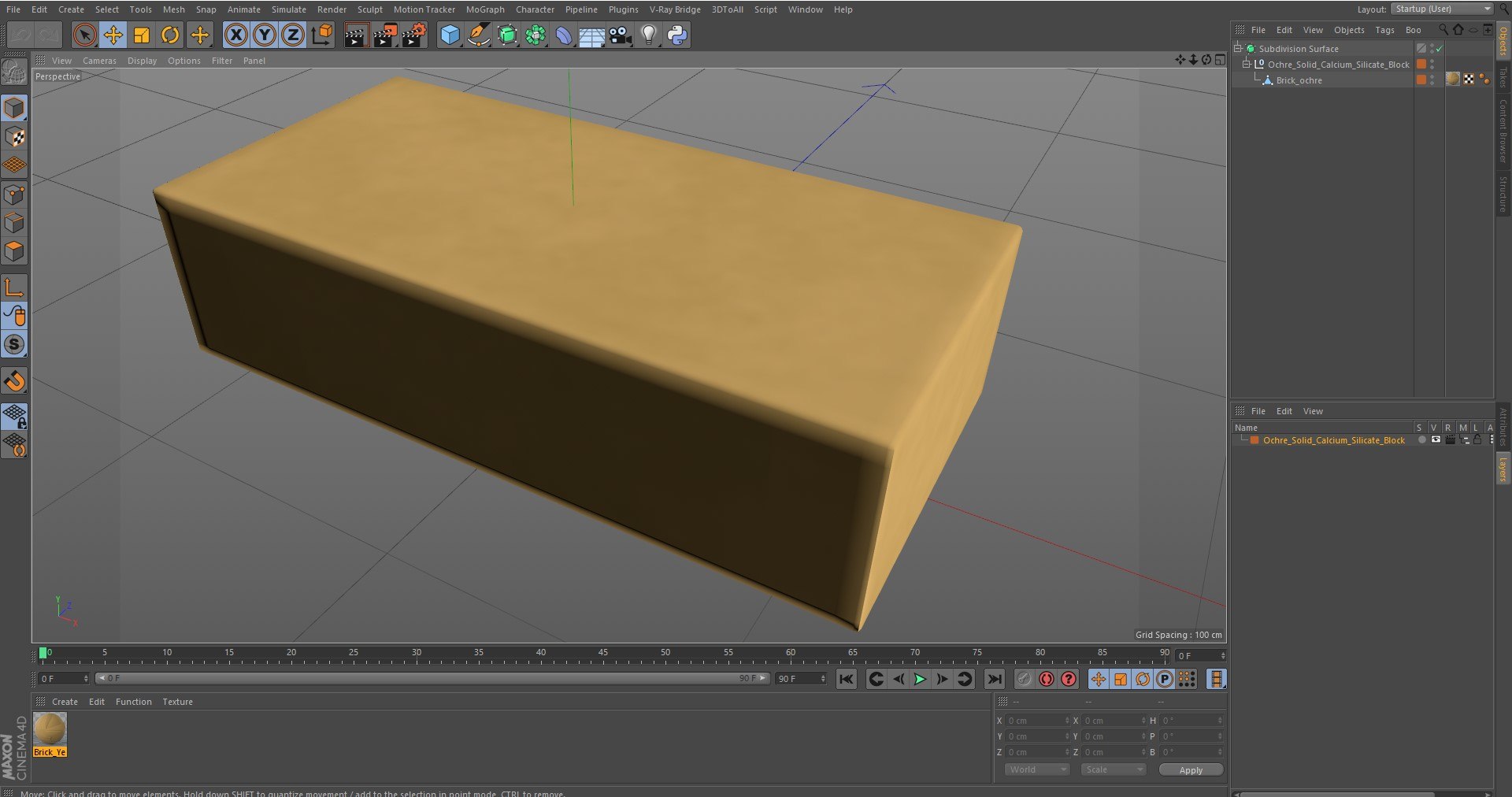 3D Ochre Solid Calcium Silicate Block Model - TurboSquid 2146508