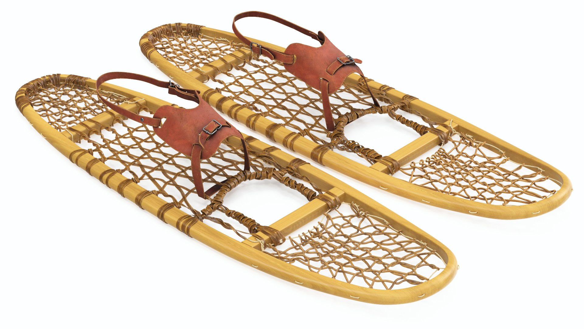 3D Canadian Wood Snowshoes Ready to Wear model - TurboSquid 2161959
