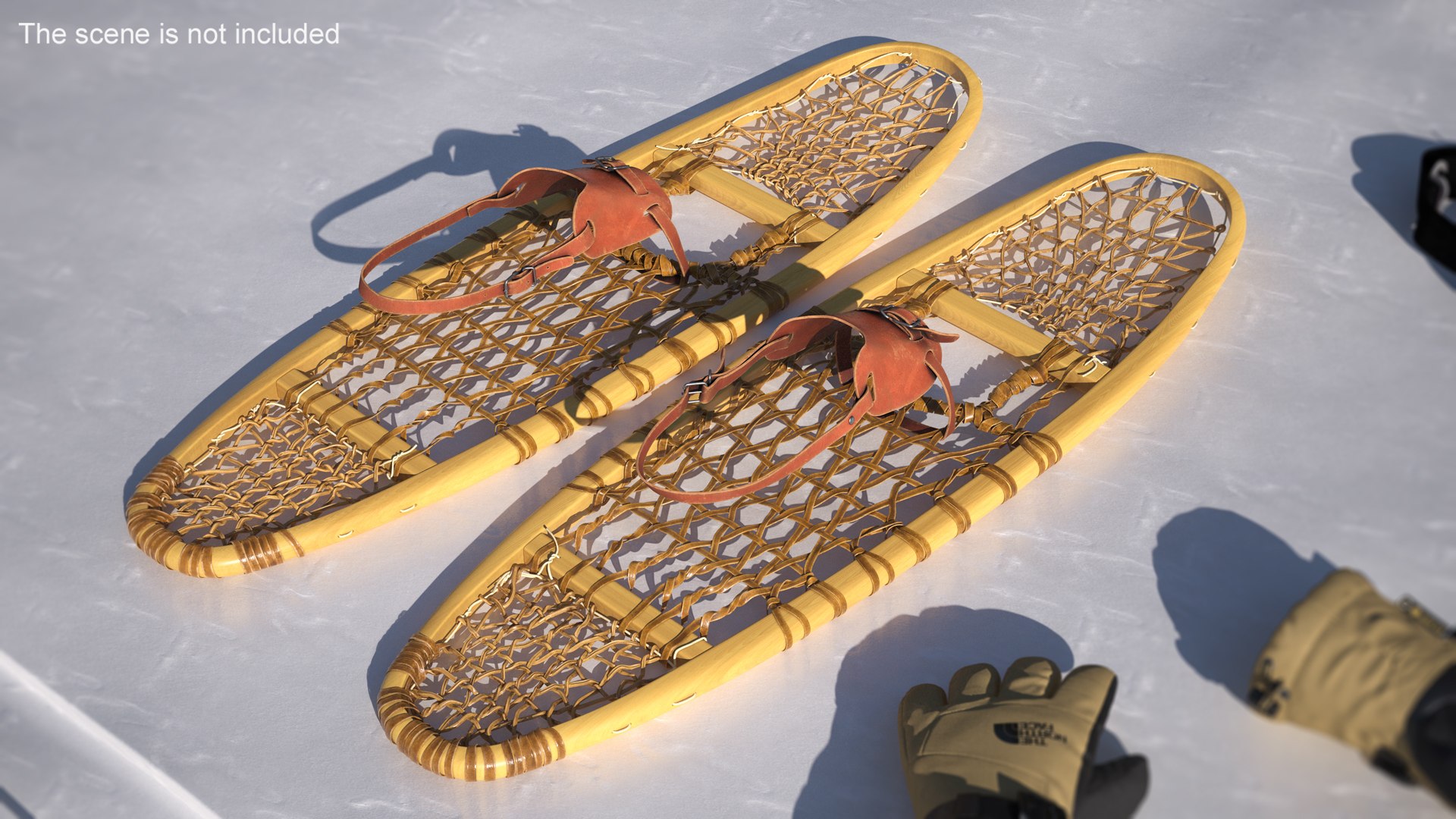 3D Canadian Wood Snowshoes Ready To Wear Model - TurboSquid 2161959