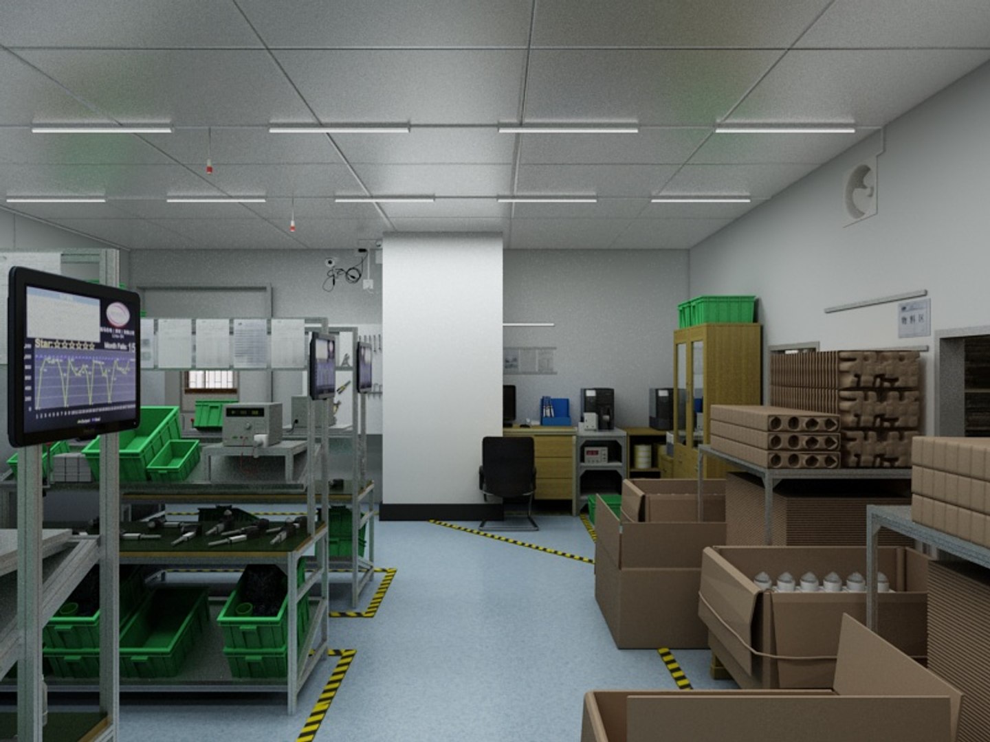 Factory Interior Scene 3D Model - TurboSquid 1477442