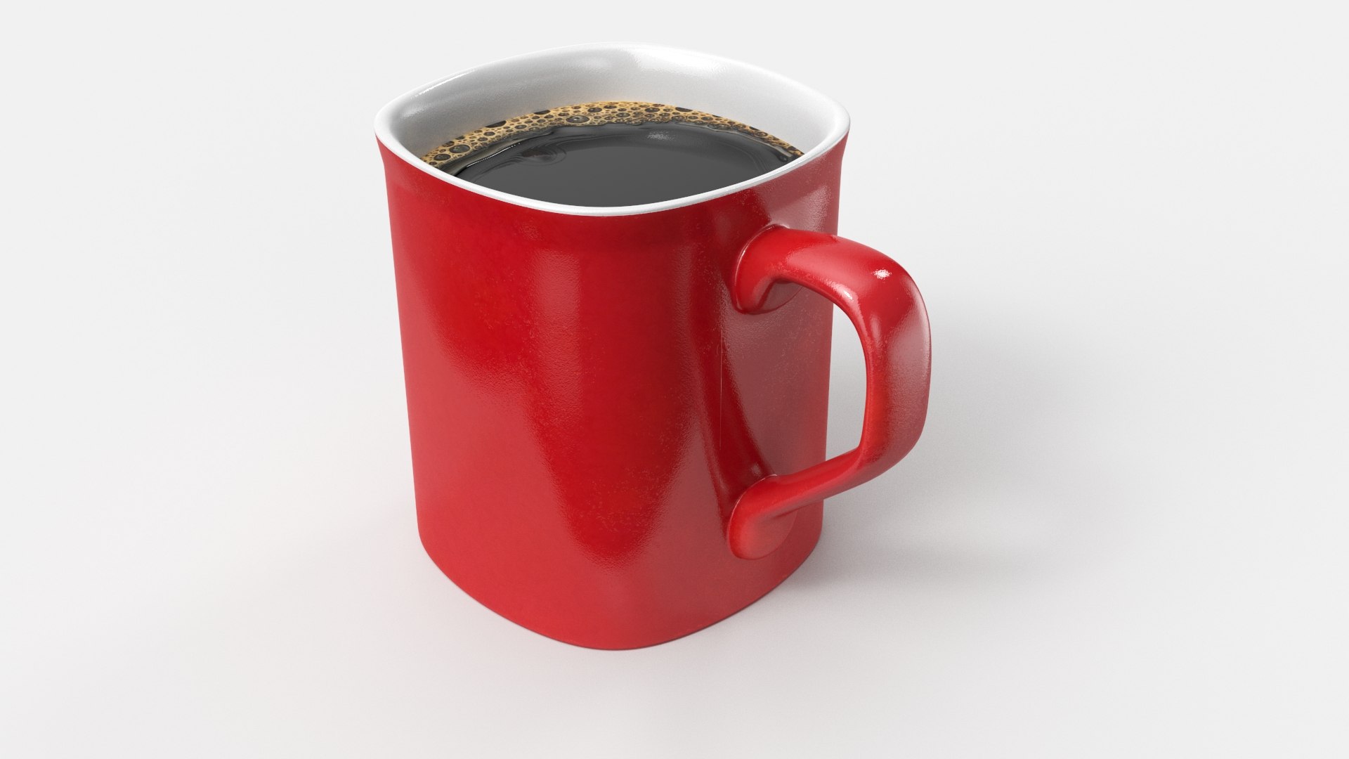3D Coffee Mug Red With Coffee - TurboSquid 2097920