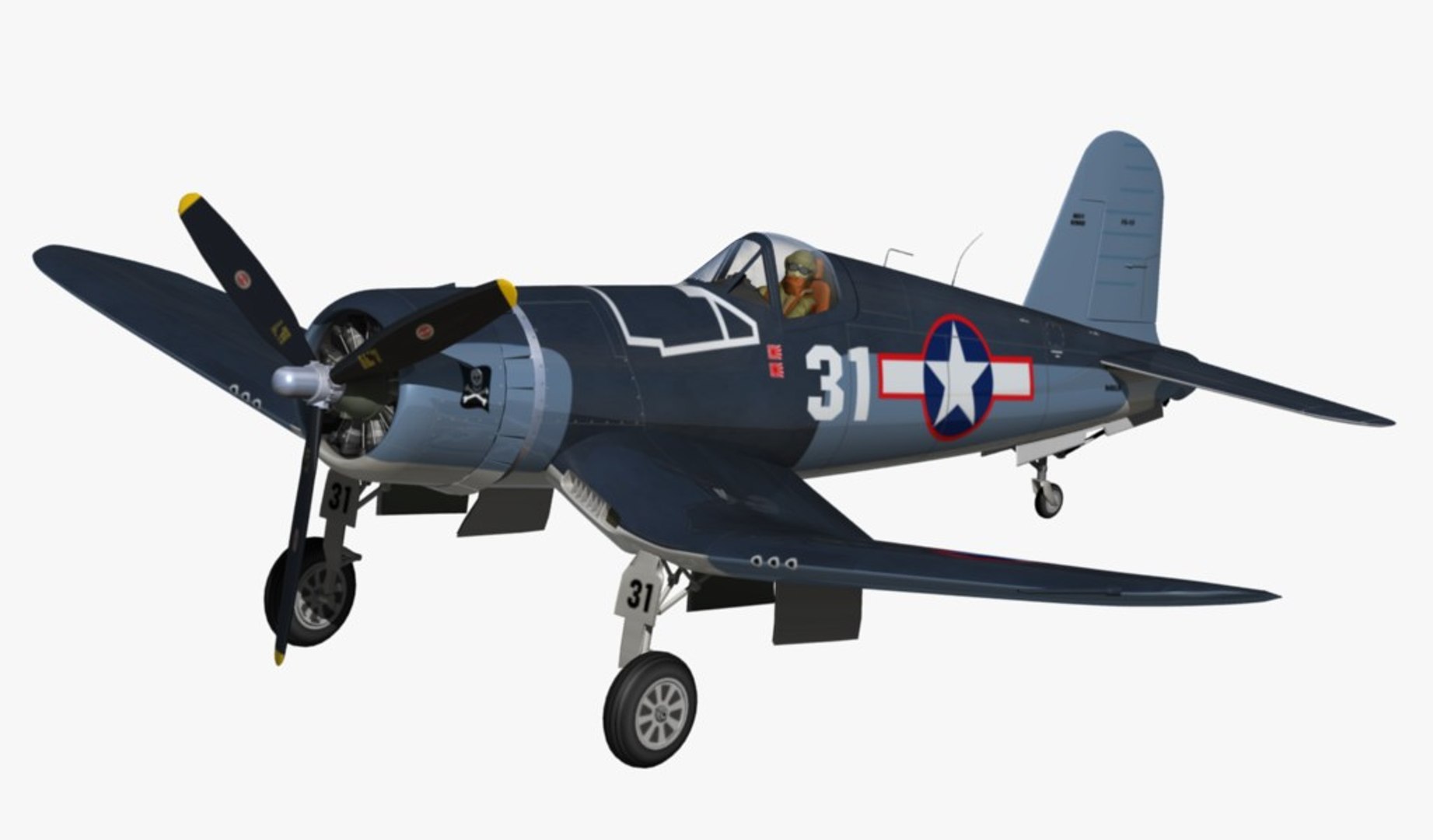 3d Chance Vought F4u Corsair Model