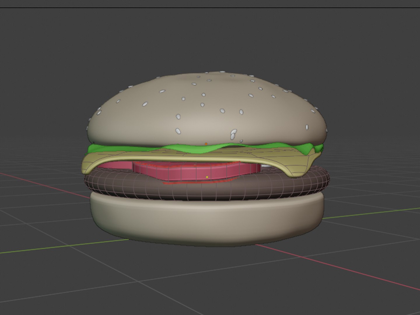 Cartoon Cheeseburger Model - TurboSquid 1474408