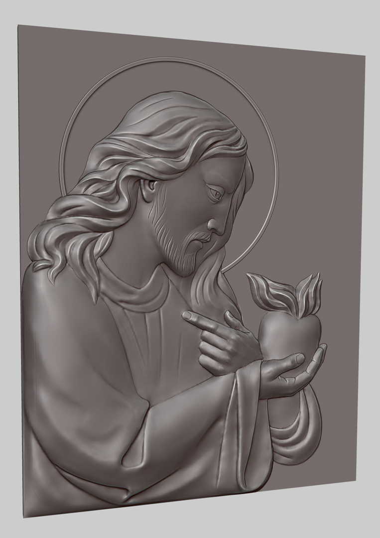 relief sculpture jesus christ 3d model