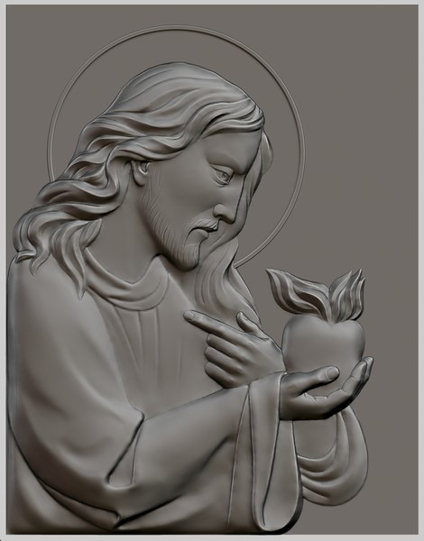 relief sculpture jesus christ 3d model