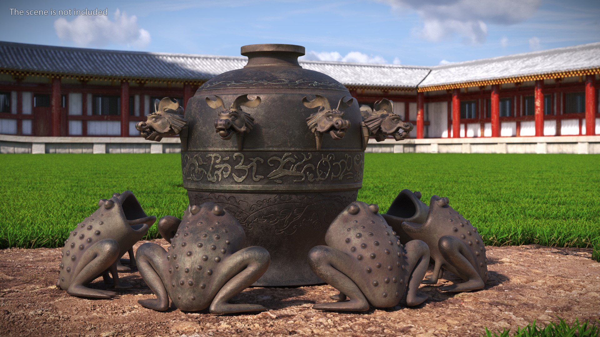 Ancient Chinese Seismograph Bronze 3D - TurboSquid 2417424