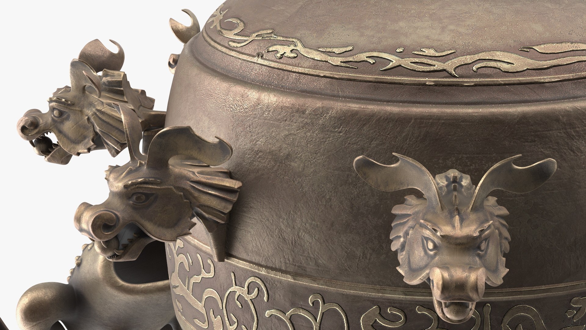 Ancient Chinese Seismograph Bronze 3D - TurboSquid 2417424