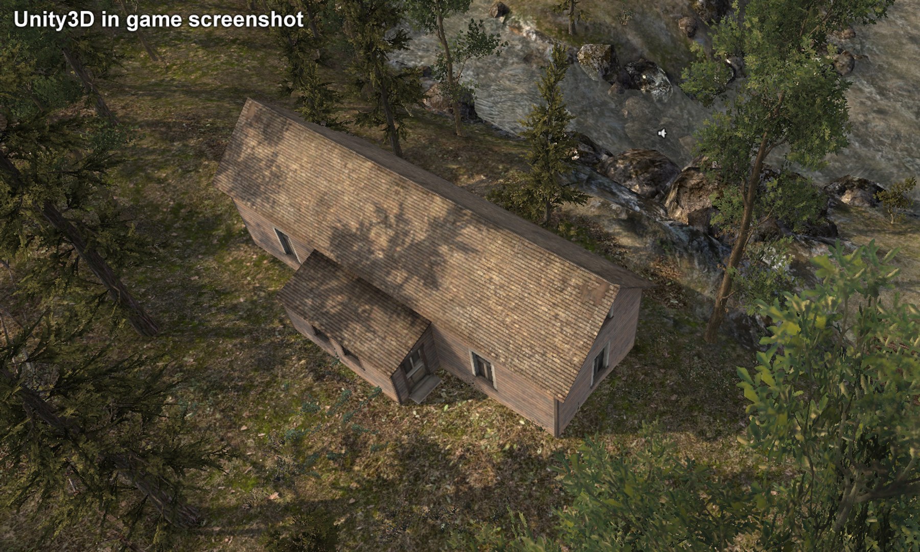 low-poly old wooden house building 3d max