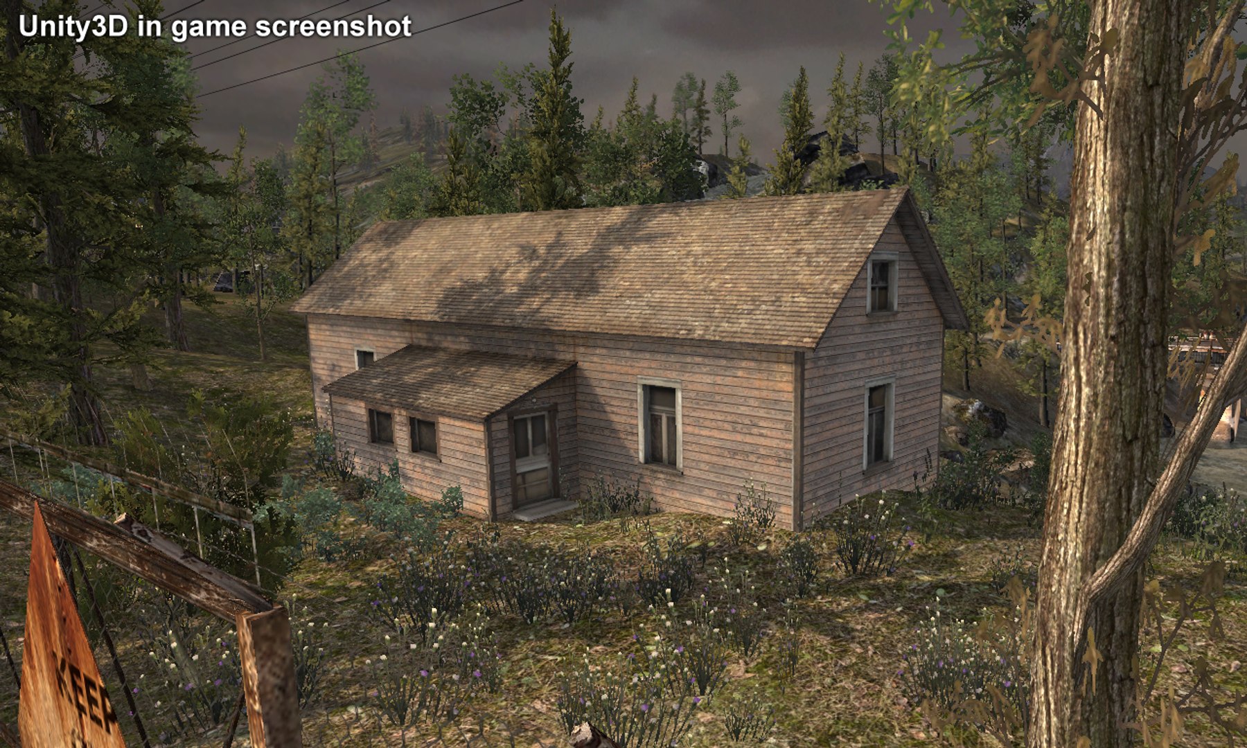 low-poly old wooden house building 3d max