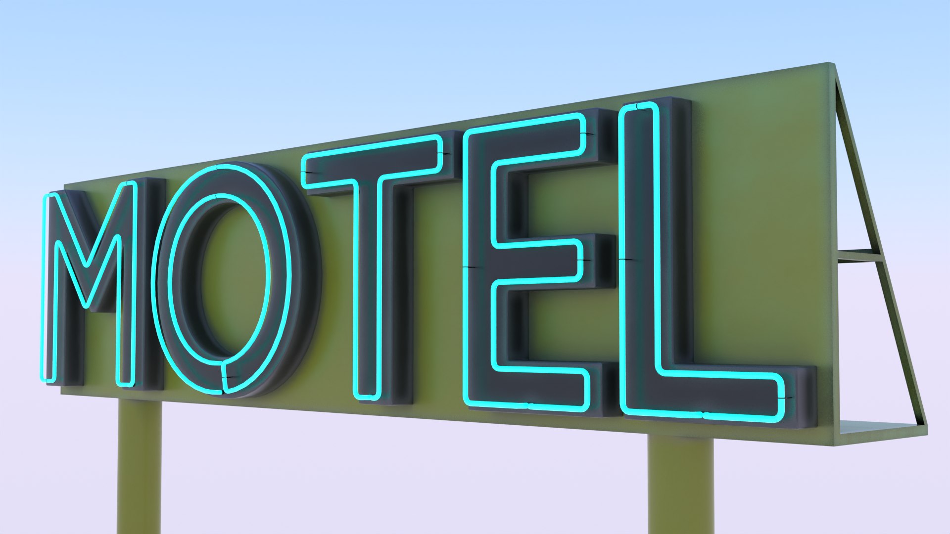 MOTEL billboard PBR 3D model - TurboSquid 2106383