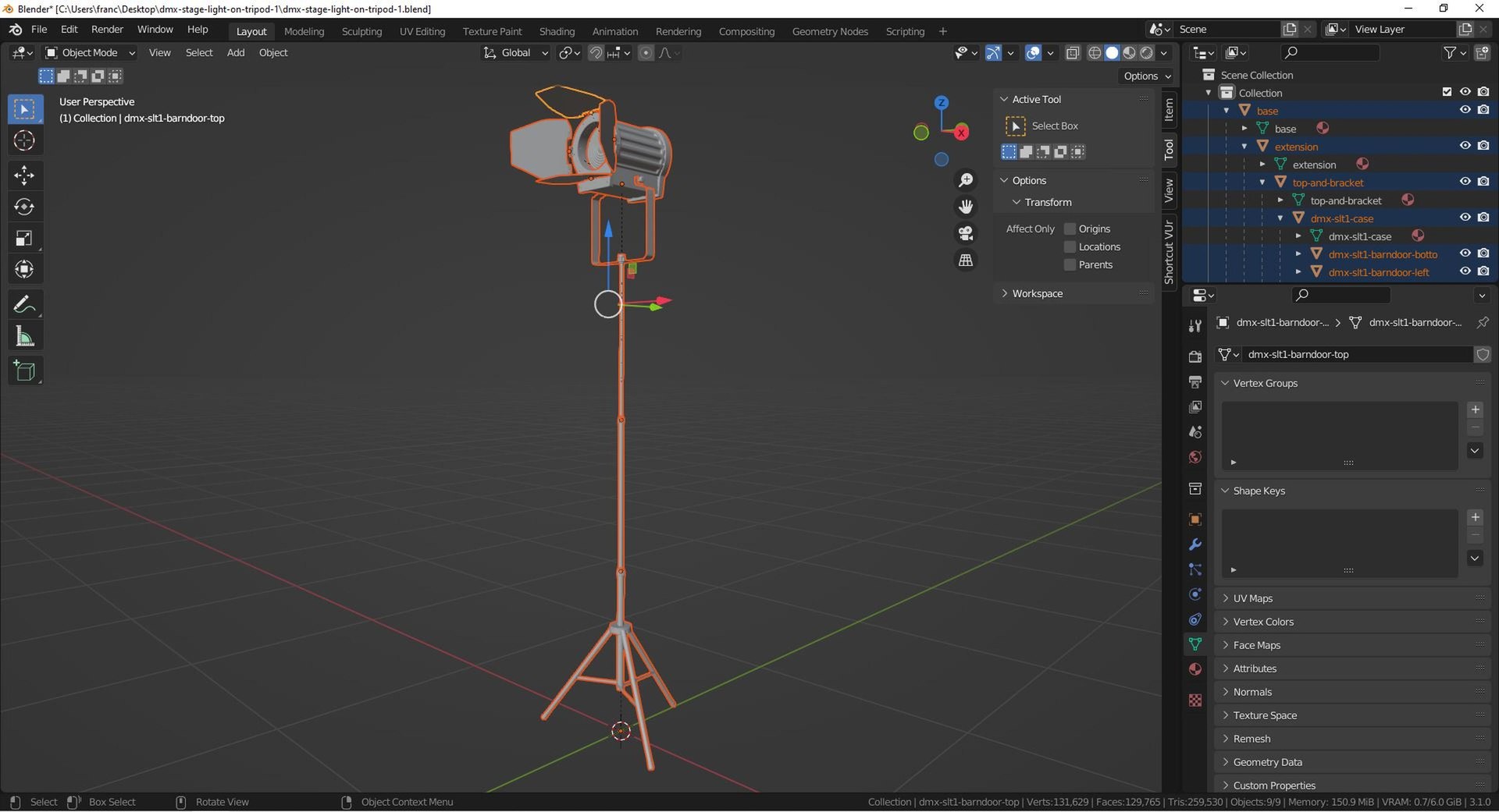 DMX Stage Light On Tripod 1 3D Model - TurboSquid 1899472