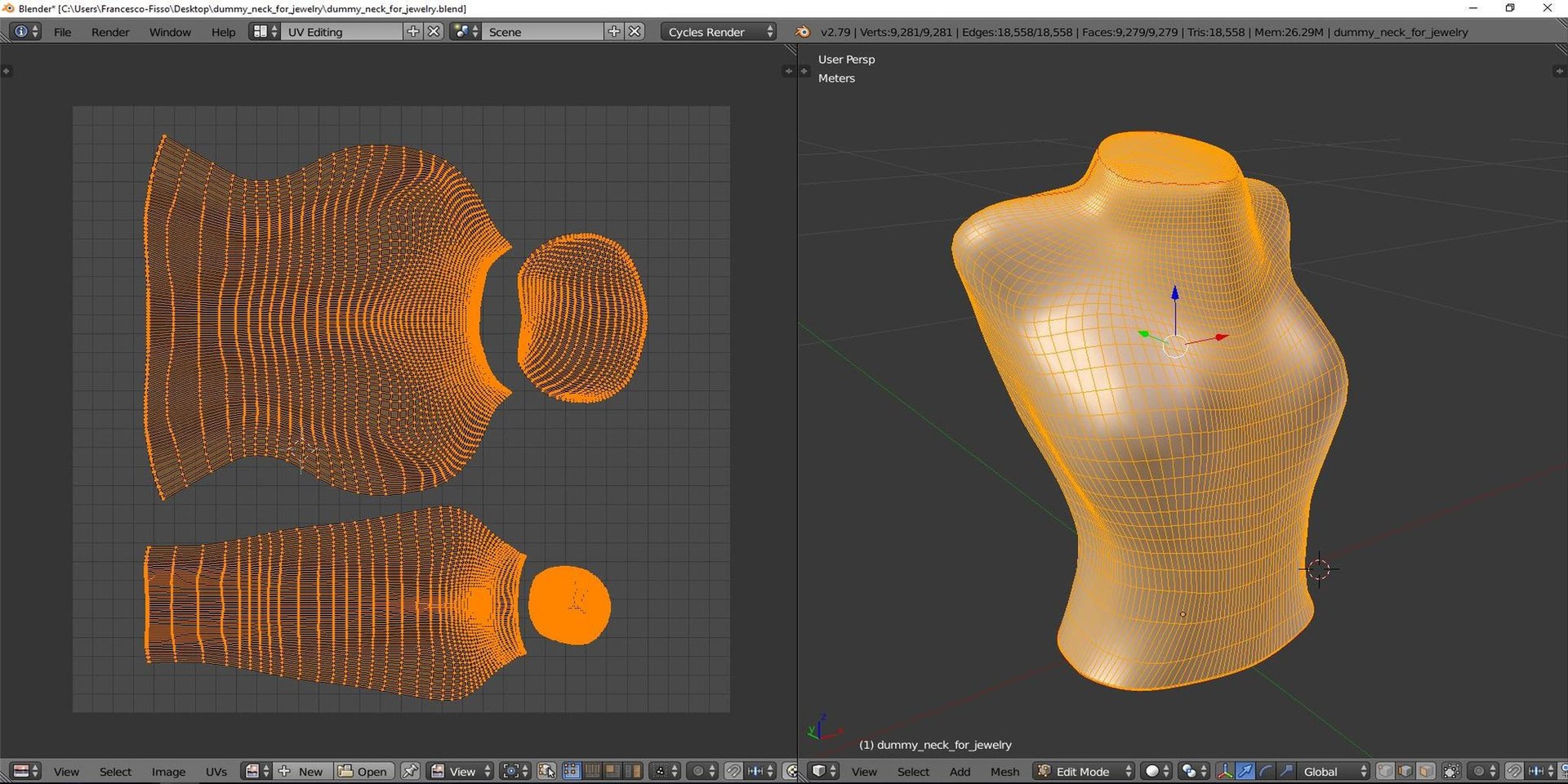 Dummy Neck Jewelry 3D - TurboSquid 1389990