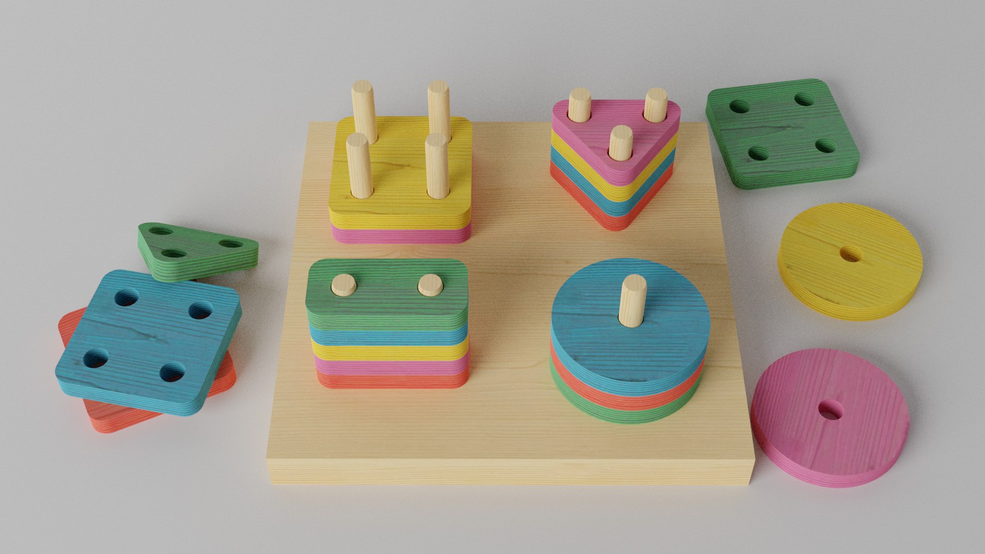 Wooden Sorter Toy 3D Model - TurboSquid 1930240