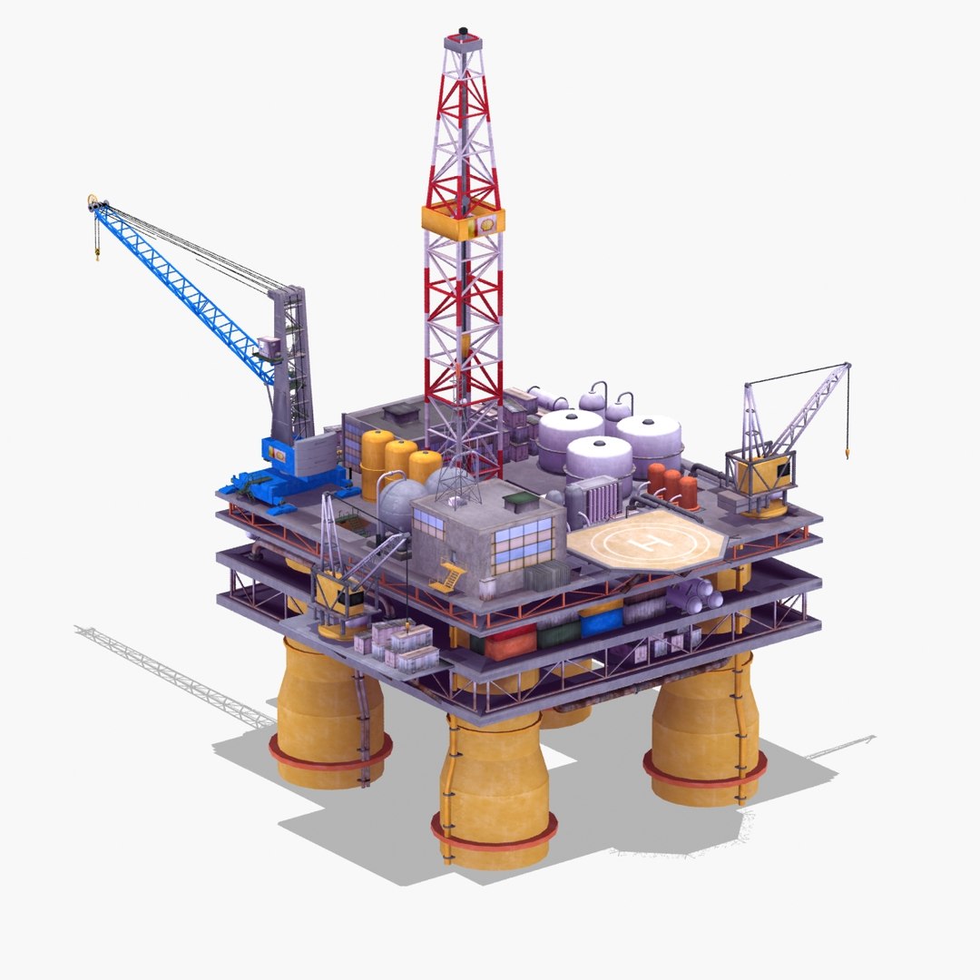 Oil Rig Platform 3d Model
