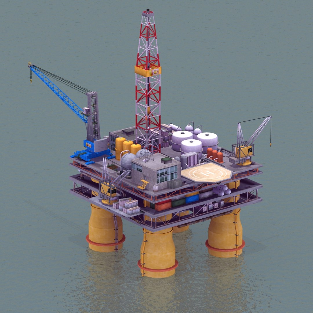 Oil Rig Platform 3d Model