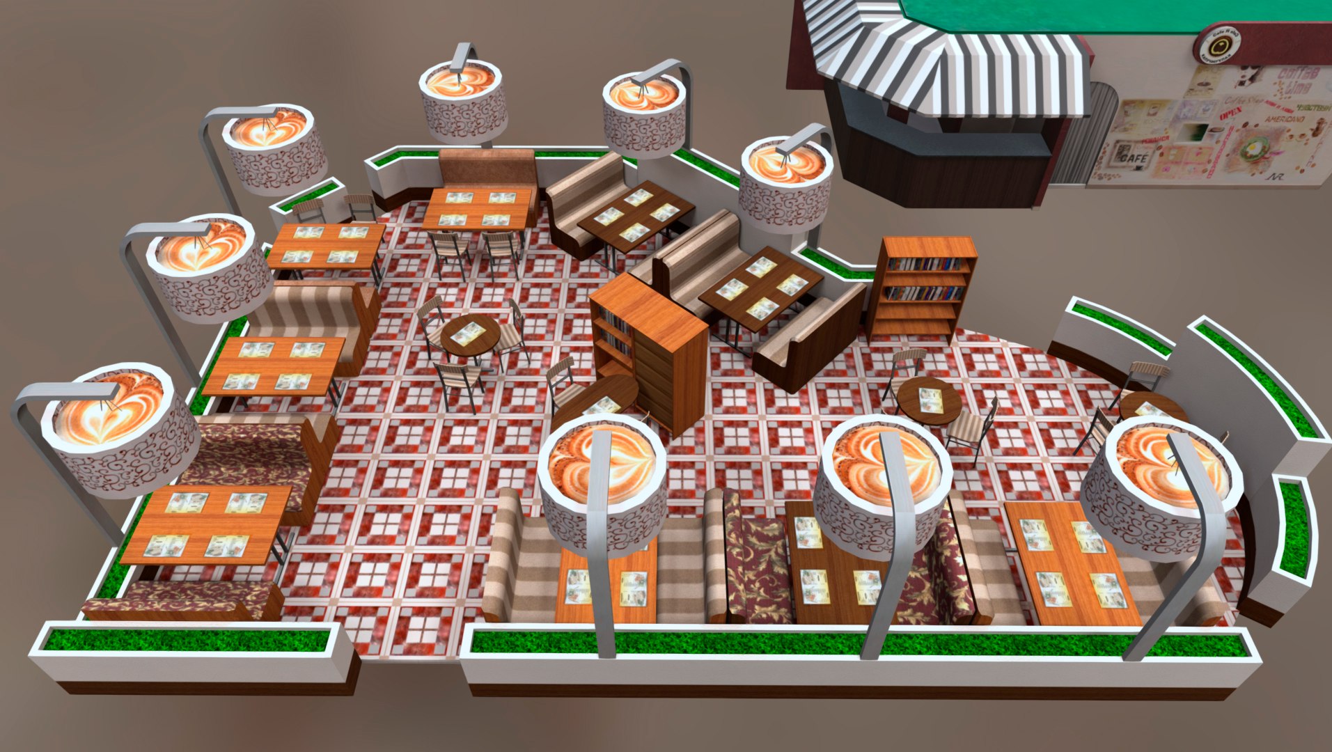 3d Model Cafe Restaurants